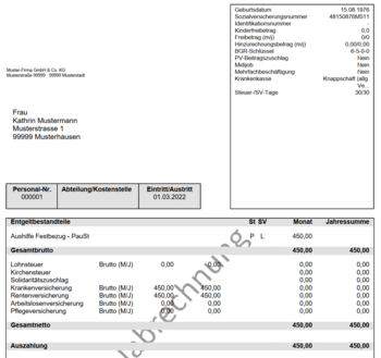 Allgemeines / Minijob Lohnabrechnung